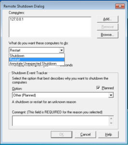 How to shutdown/restart Windows server VM